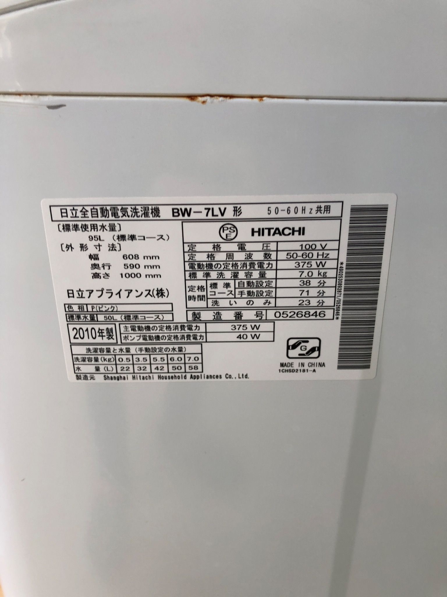 Máy giăt 7kg G2730C10 Hitachi (washing machine) – greennippon