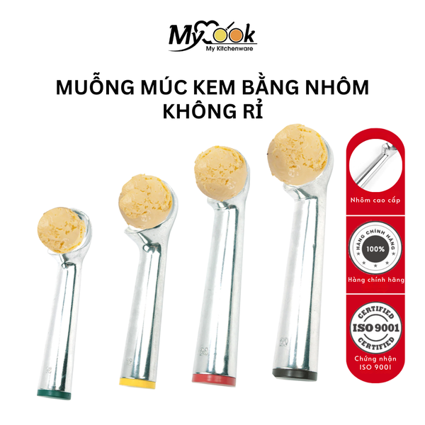 Muỗng múc kem bằng nhôm không rỉ nặng 120g 18cm x 6cm x3cm. – Mycook