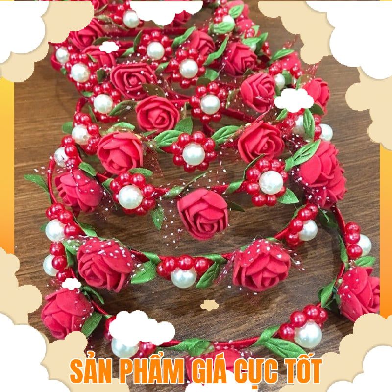 Cài đỏ nhiều hạt -CDNT – AVALYA KIDS - Đầm Công Chúa Bé Gái Cao Cấp