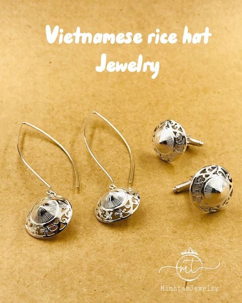 Minh Tam Jewelry | Hội An – Vietnamese rice hat earring &Cufflinks made ...