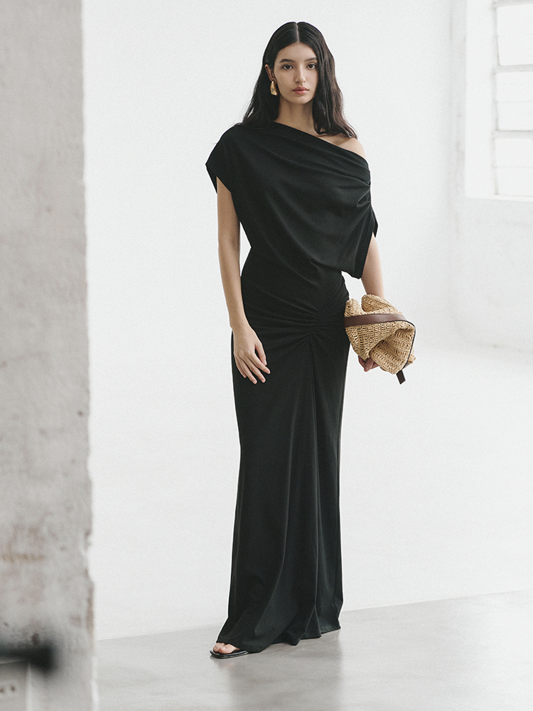 Ruched Detail Jersey Dress – Nosbyn
