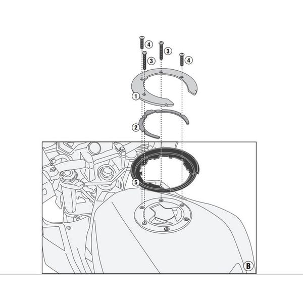 Ngàm túi bình xăng tanklock Givi BF42 - Movetek