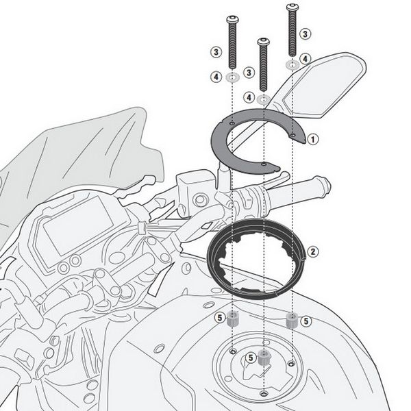 Ngàm túi bình xăng tanklock Givi BF54 - Movetek