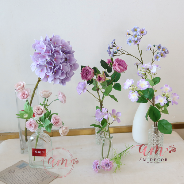 Set Hoa Decor DIY - Hoa Lụa Cao Cấp - Hoa Lụa Chữa Lành – Ấm Decor