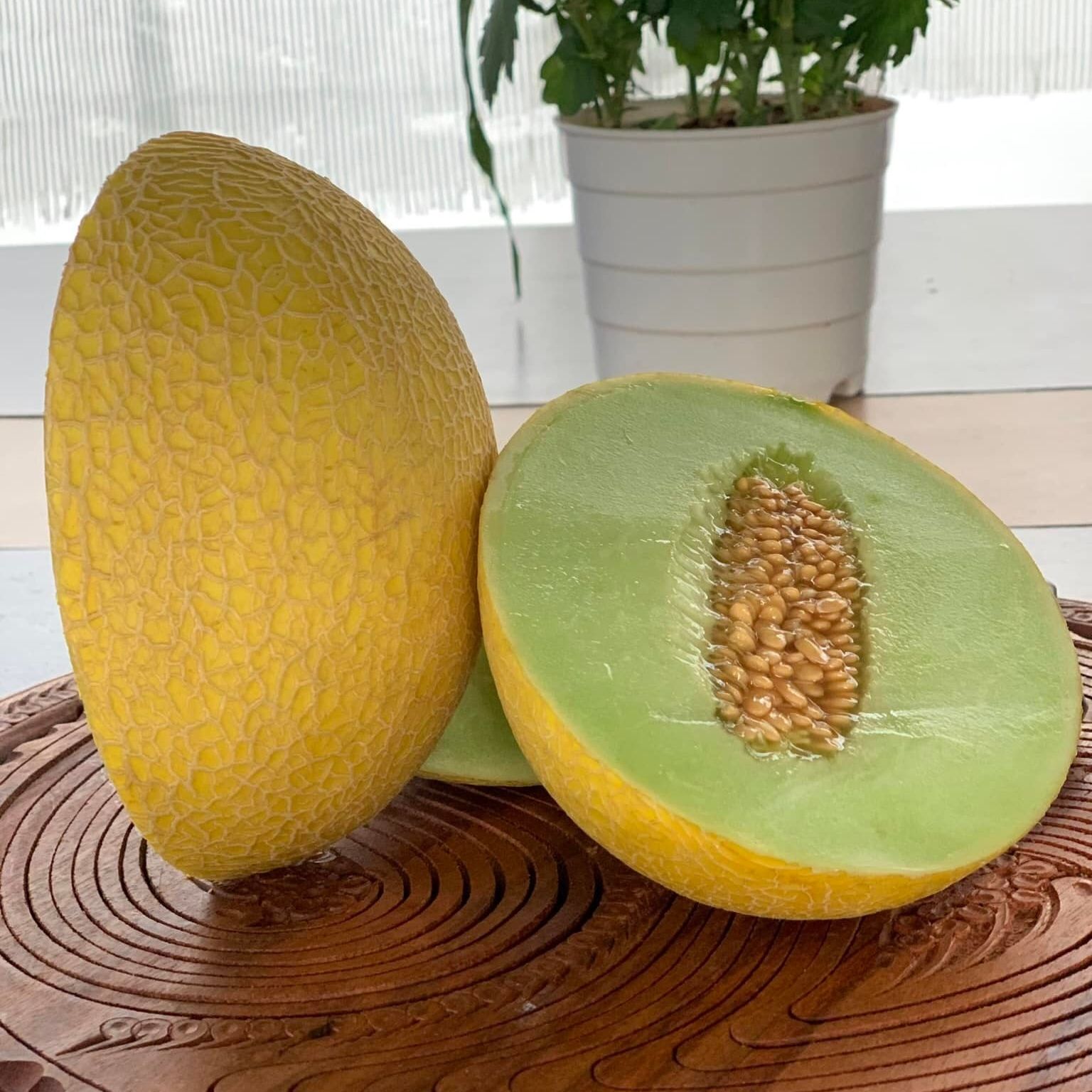 Dưa Lưới Hà Lan Inthanon Vỏ Vàng Ruột Xanh Dfarm Organic