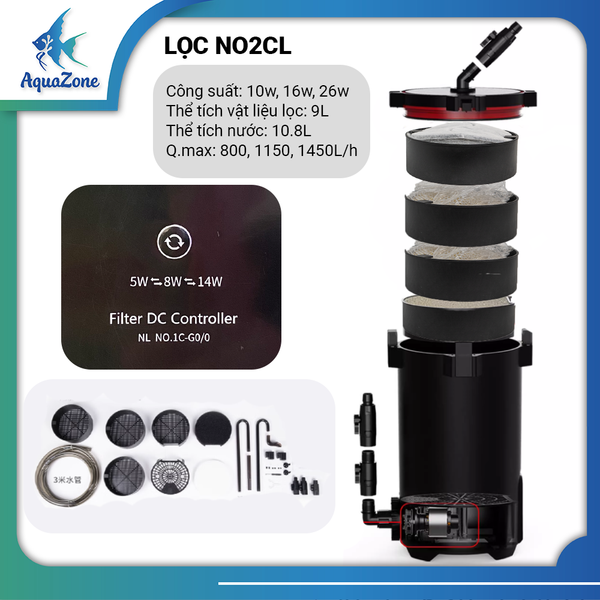 Lọc thùng Netlea NO1, NO2 cao cấp tích hợp sẵn bơm | Lọc thùng bể cá h ...