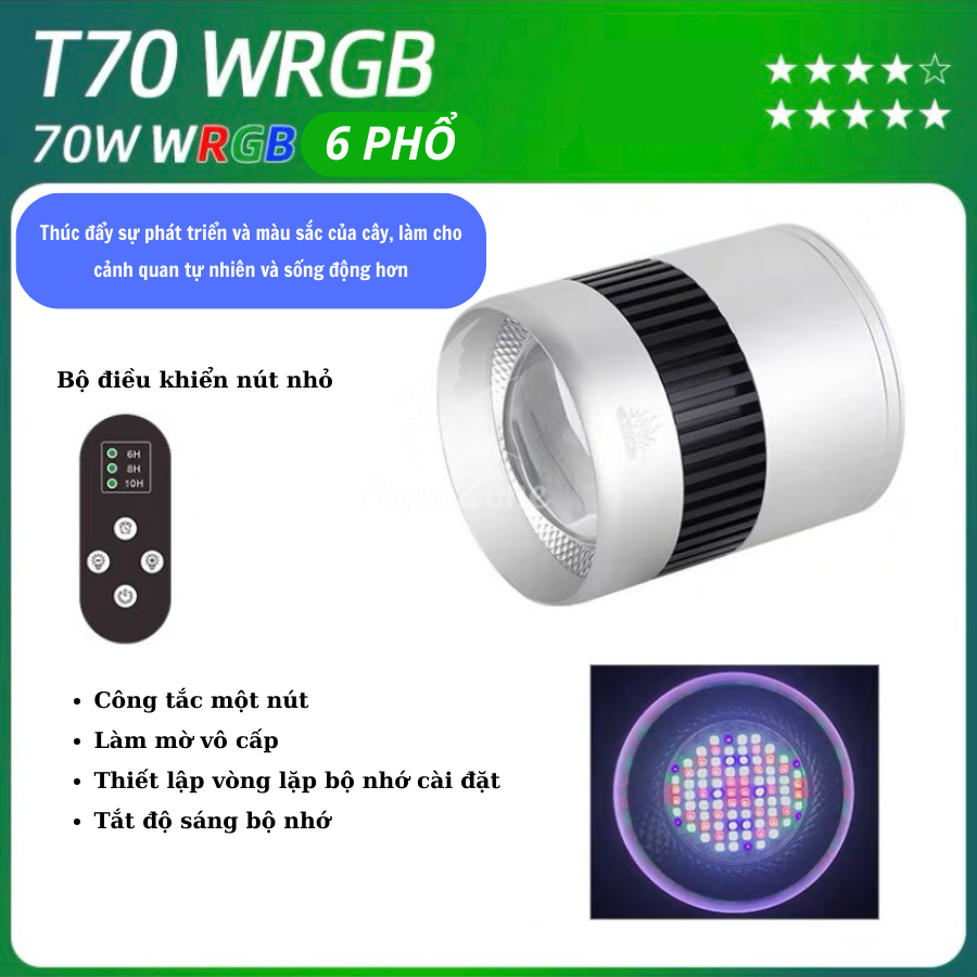 ĐÈN THUỶ SINH DẠNG LON WEEK AQUA T70 RGB(Hệ thống điều khiển mới, độc ...