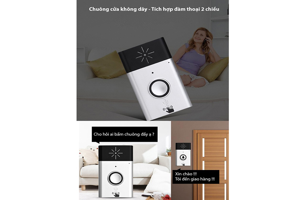 Chuông cửa không dây đàm thoại 2 chiều Intercom Doorbell H6
