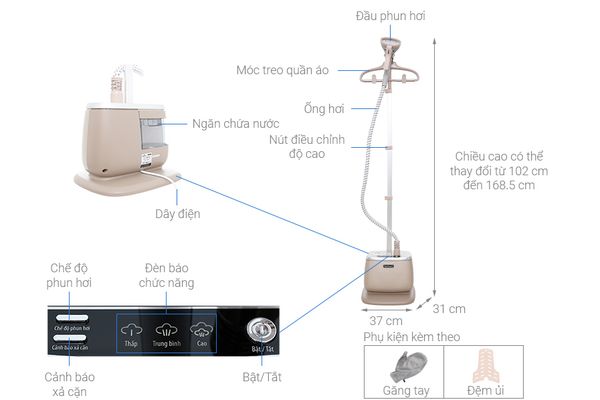 Bàn là hơi nước đứng Bluestone GSB-3941 1.800W