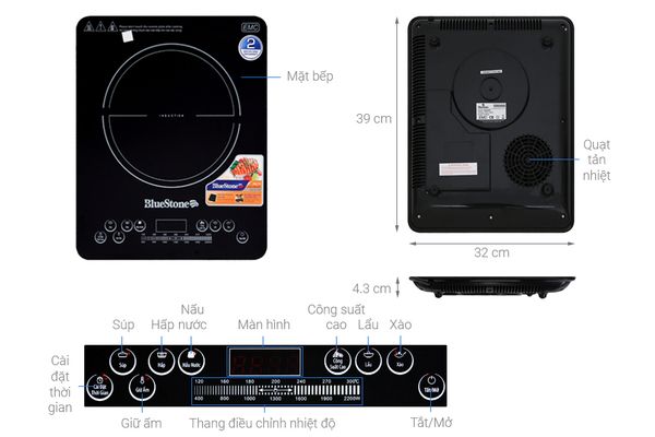 Bếp từ cảm ứng Bluestone ICB-6657 (2.200W)