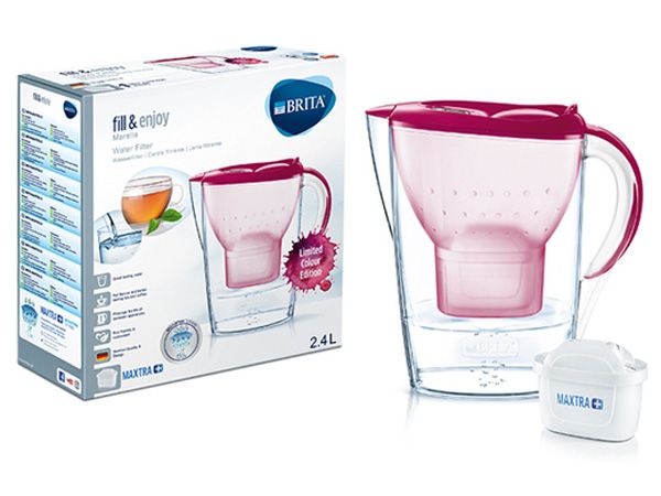 Bình lọc nước Brita Marella Basic/Cool Berry 2.4 lít (có sẵn 1 lõi lọc