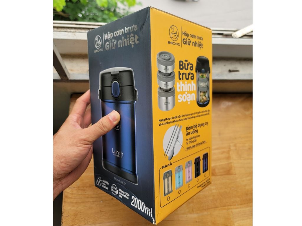 Hộp cơm giữ nhiệt 2GOOD Lunch Box HC01 (2 lít) - Kèm muỗng và đũa inox