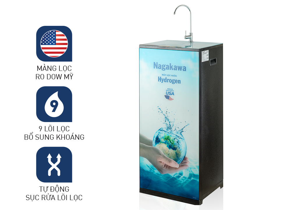 Máy lọc nước RO Hydrogen 9 lõi Nagakawa NAG0507FB(E)
