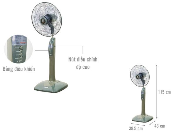 Quạt đứng điều khiển từ xa Điện Cơ 91 QĐ-KMA