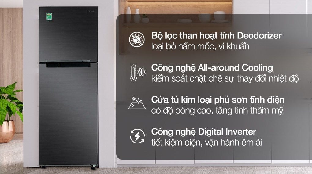Tủ lạnh Samsung Inverter 460 lít RT46K603JB1/SV (2 cánh)