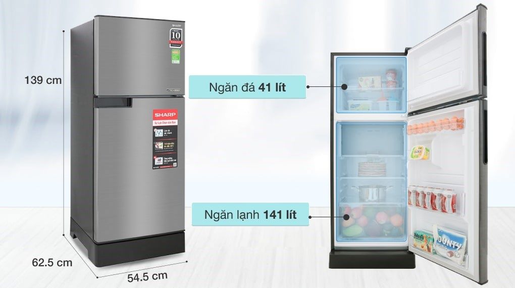Tủ lạnh Sharp Inverter 182 lít SJ-X201E-DS (2 cánh)