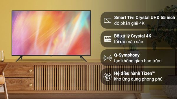 Smart Tivi Samsung 55 inch 4K 55AU7002 | Model 2022