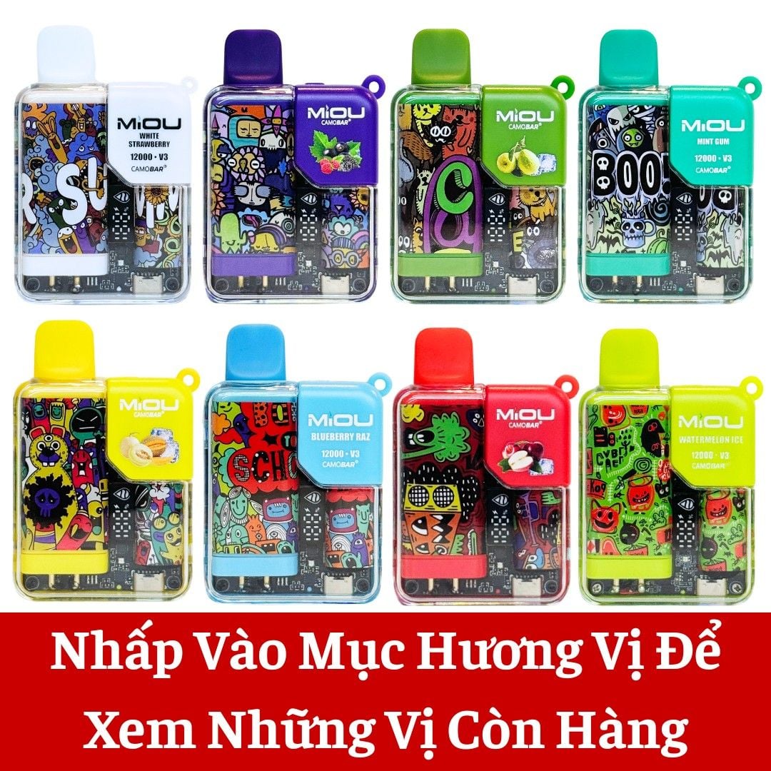 Miou V3 Disposable Pod 12000 Puffs X14 Vape Shop Đà Nẵng - Hội An