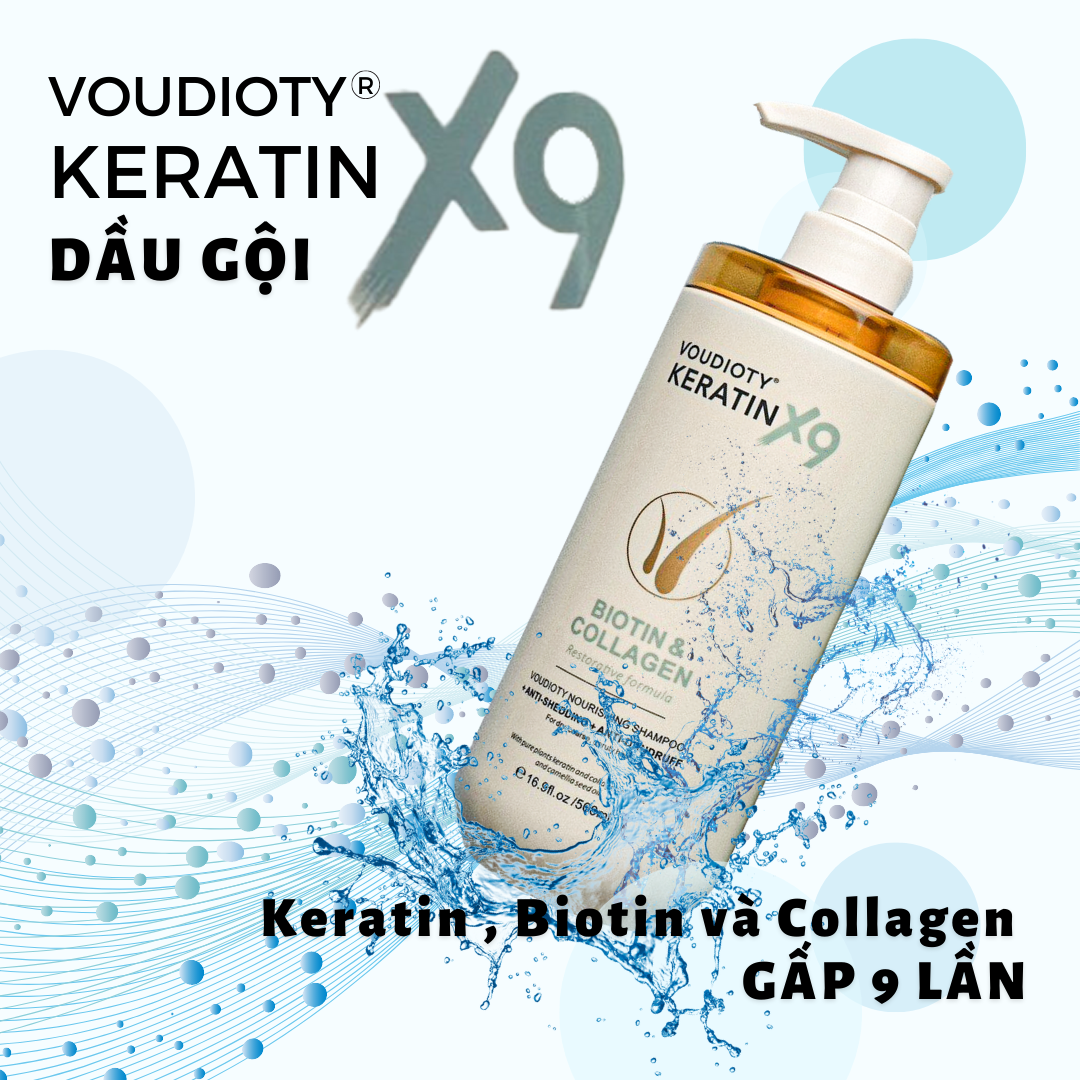 Dầu gội VOUDIOTY KERATIN X9 BIOTIN & COLLAGEN 500ml – Amok.Beauty