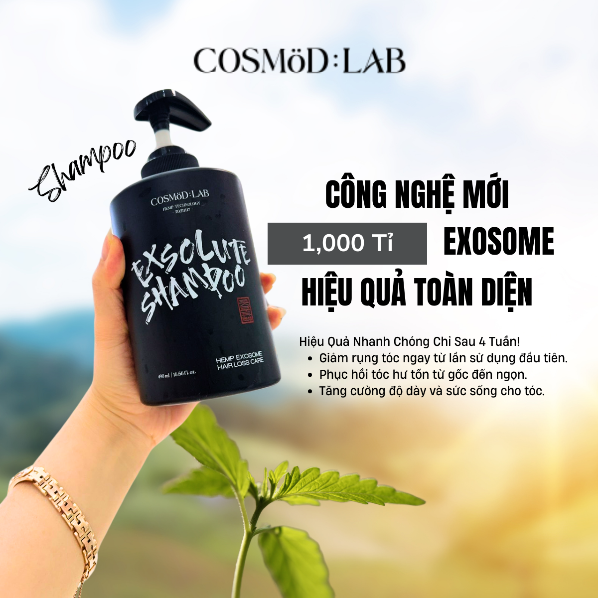 Cosmod LAB Exsolute: Dầu Gội & Xả Phục hồi Toàn Diện Cho Da Đầu Khỏe M – Amok.Beauty