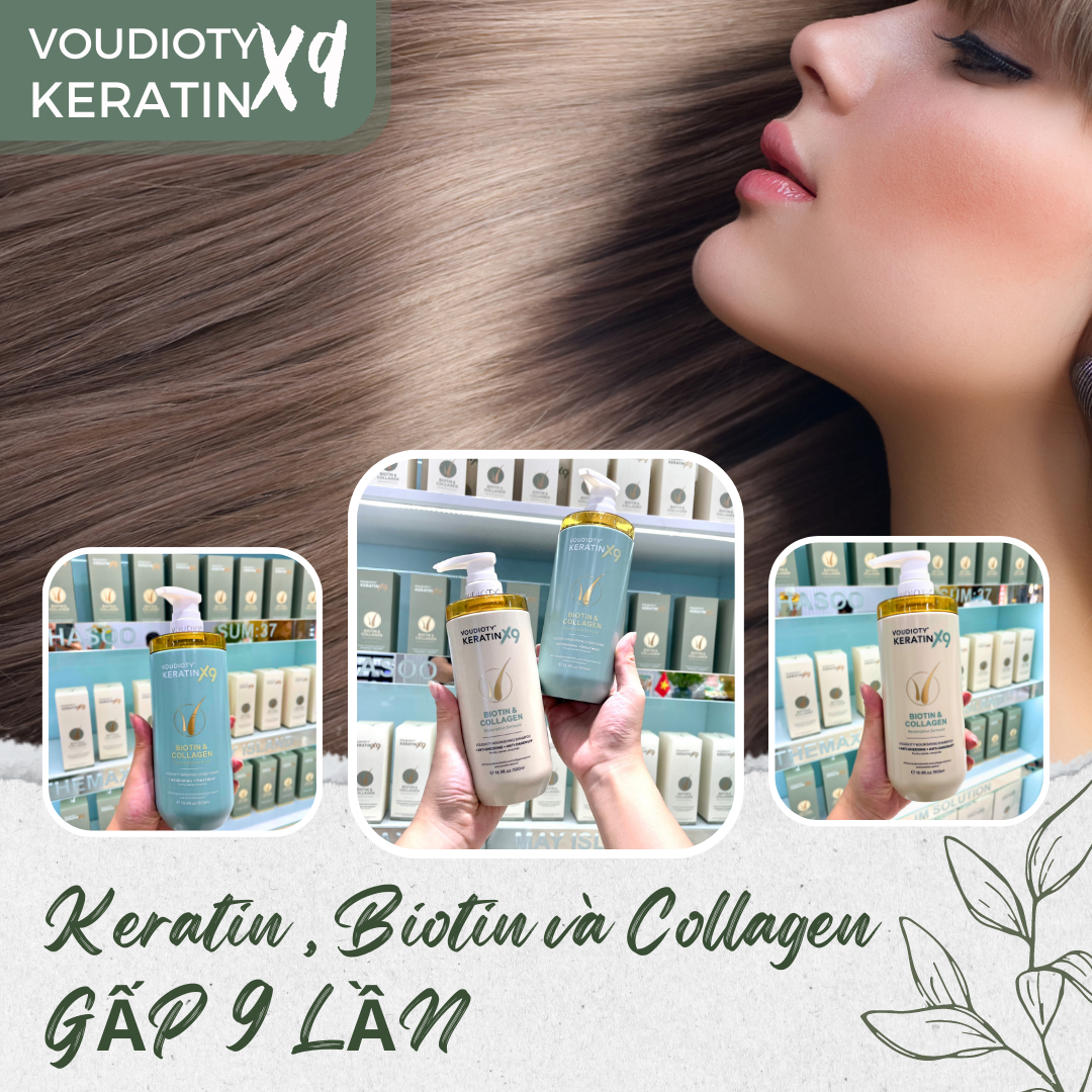 Dầu gội VOUDIOTY KERATIN X9 BIOTIN & COLLAGEN 500ml – Amok.Beauty