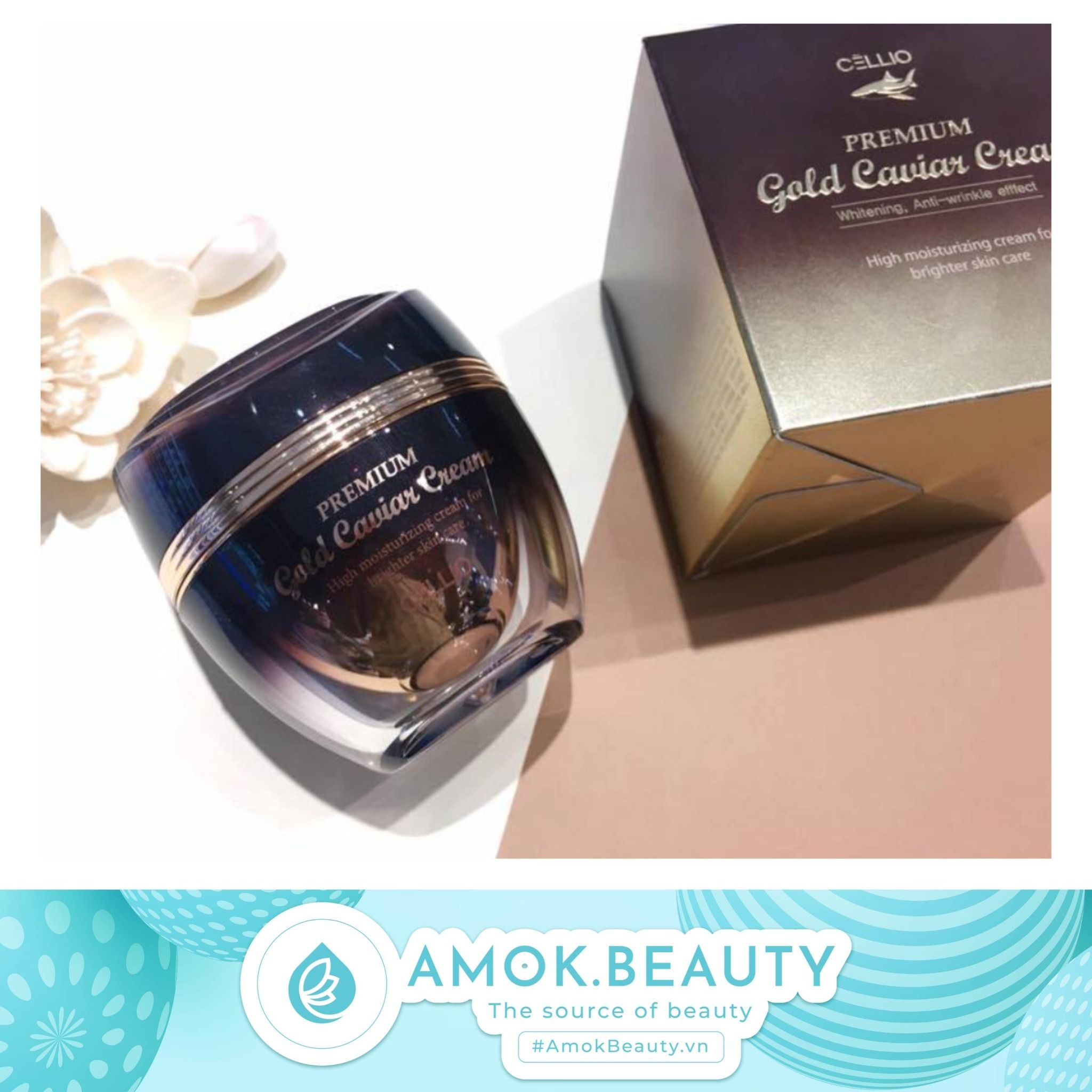 Kem Dưỡng Da Chống Lão Hóa Cellio Premium Gold Caviar Cream (Chiết Xuấ – Amok.Beauty