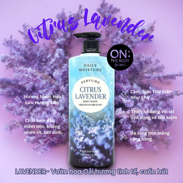 Sữa tắm hương nước hoa 24h ON:THE BODY DAILY MOISTURE PERFUME body was ...