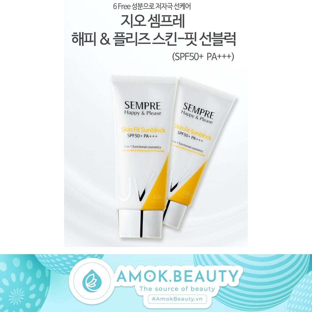 Kem chống nắng dưỡng trắng Geo Sempre Happy & Please Skin Fit Sunblock ...