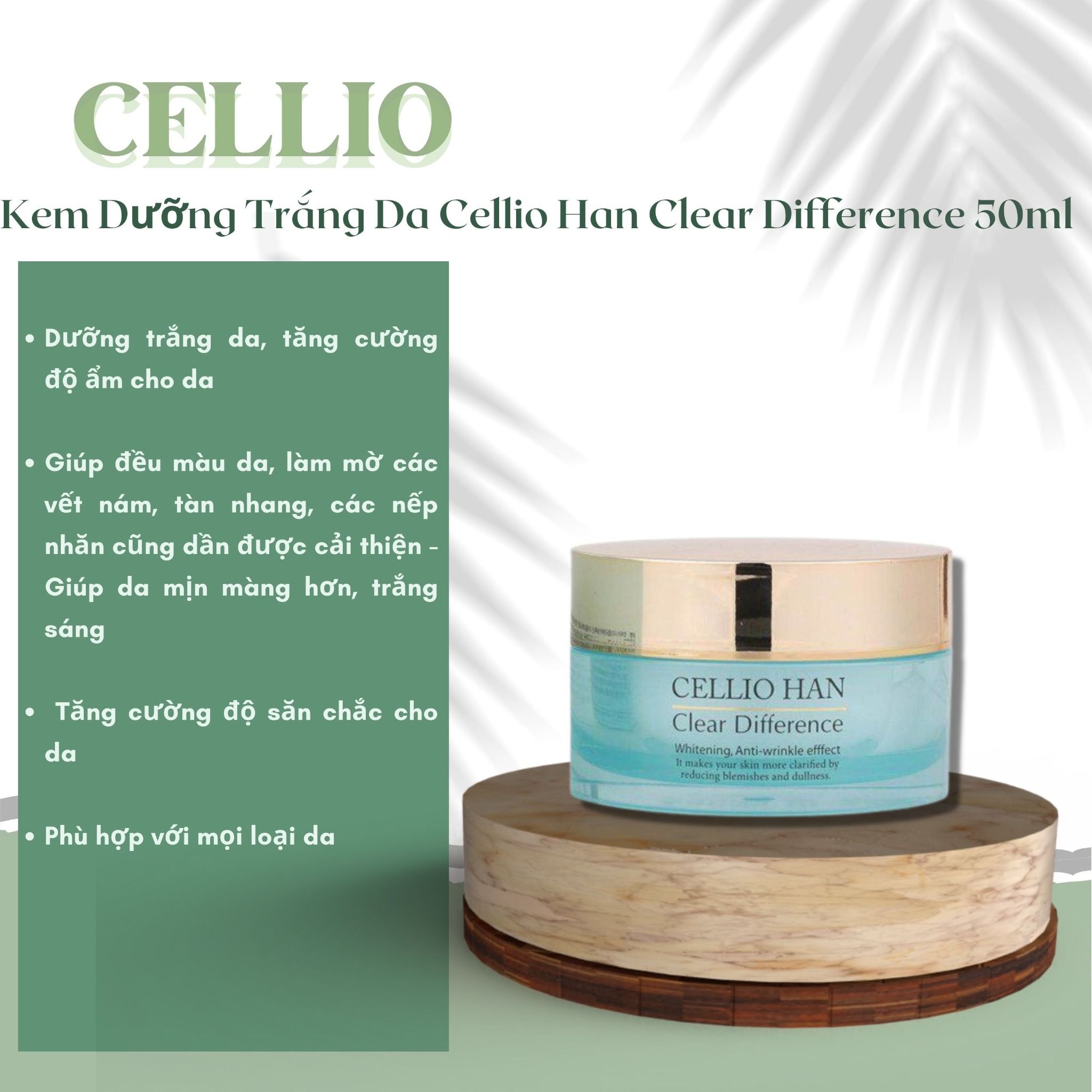 Kem Dưỡng Trắng Da Cellio Han Clear Difference 50ml – Amok.Beauty