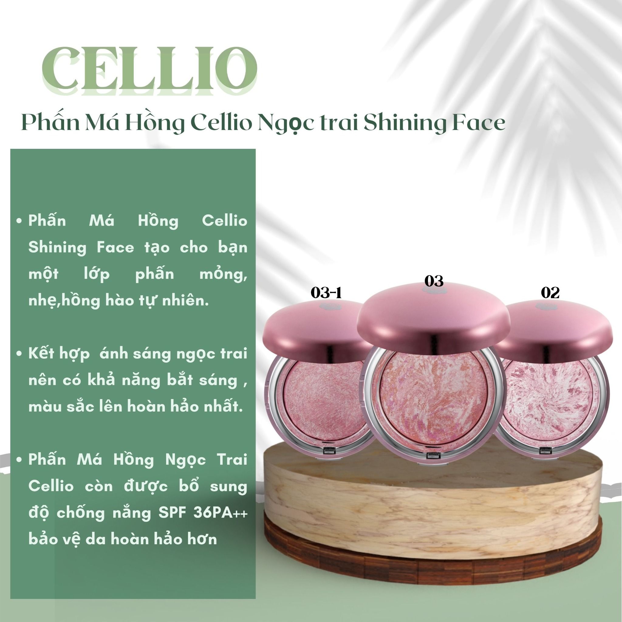 Phấn Má Hồng Cellio Ngọc trai Shining Face – Amok.Beauty