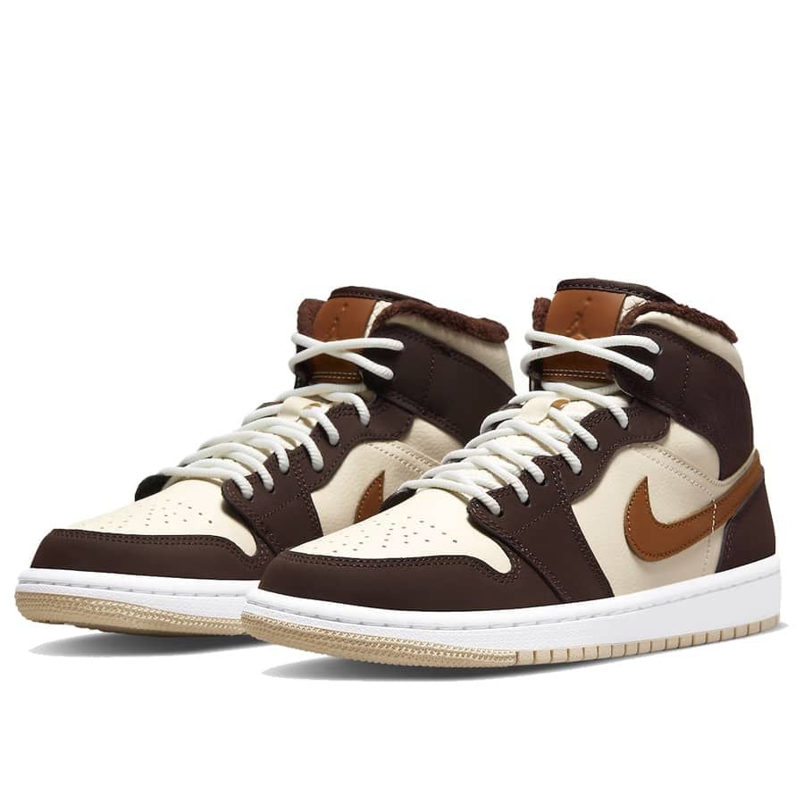 Giày Nike Air Jordan 1 Mid Cream/Dark Chocolate DO6699-200 - Deestore.vn