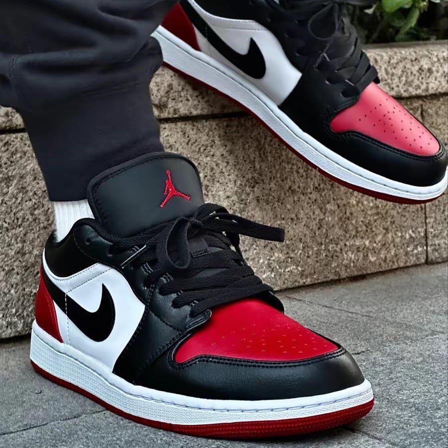 Giày Nike Air Jordan 1 Low Bred Toe 553558-161 - Deestore.vn