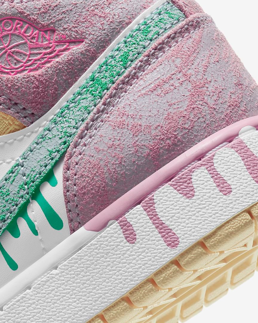 Giày Nike Air Jordan 1 Mid SE GS Paint Drip DD1666-100 - Deestore.vn