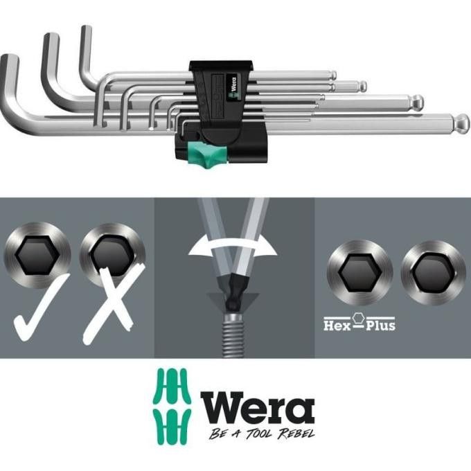 BỘ LỤC GIÁC ĐẦU BI 9 CÁI 950/9 HEX-PLUS WERA 05022087001 – germantools