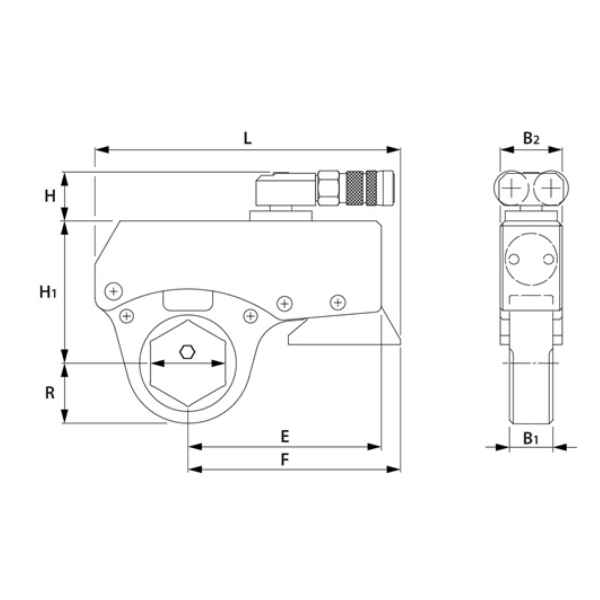 ĐẦU LỤC GIÁC 130 (THAY ĐỔI ĐƯỢC) CHO CỜ LÊ THỦY LỰC LDK-24 GEDORE NO ...