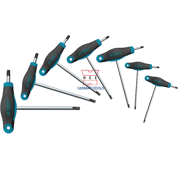 TUA VÍT TORX ĐẦU BI 7 CHI TIẾT CÓ TAY CẦM CHỮ T HAZET 829KKT/7 – germantools