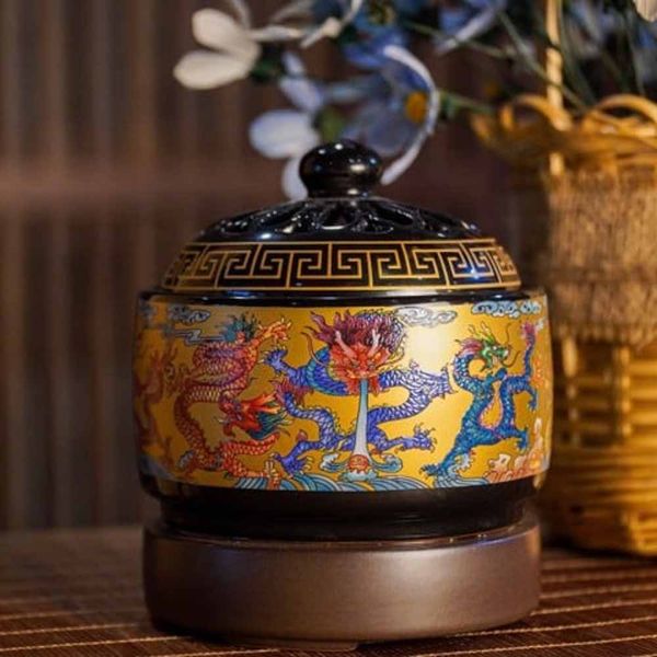 Lư điện xông trầm hỗ trợ hẹn giờ - Cửu long | Cung Trầm Gallery by Trầm ...