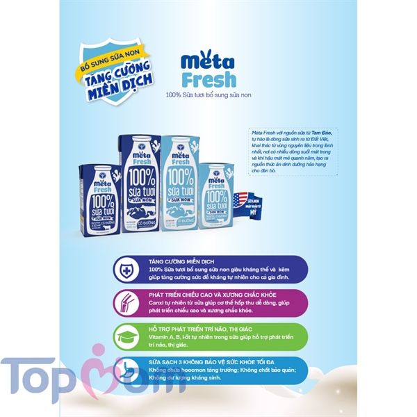 Meta fres sữa tươi 180ml – Cửa hàng mẹ và bé topmom