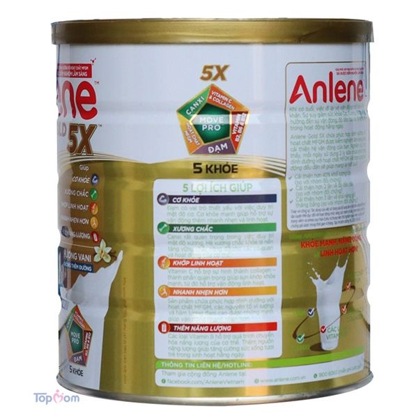 Anlene gold 5X 800g – Cửa hàng mẹ và bé topmom