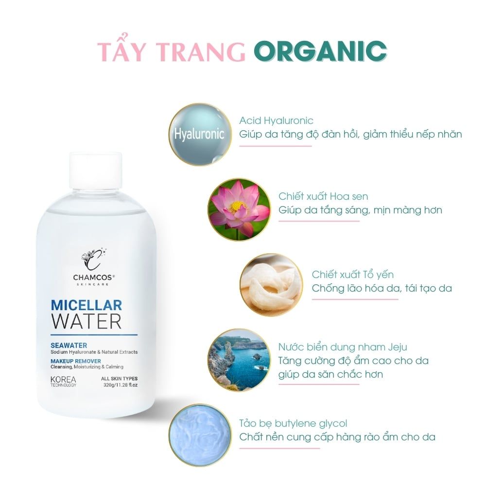 Nước Tẩy Trang MICELLER WATER CHAMCOS 320g – Chamcos Việt Nam Official ...