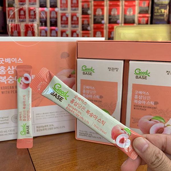 Nước Hồng Sâm KGC Goodbase Vị Đào Hộp 30 Gói x 10ml
