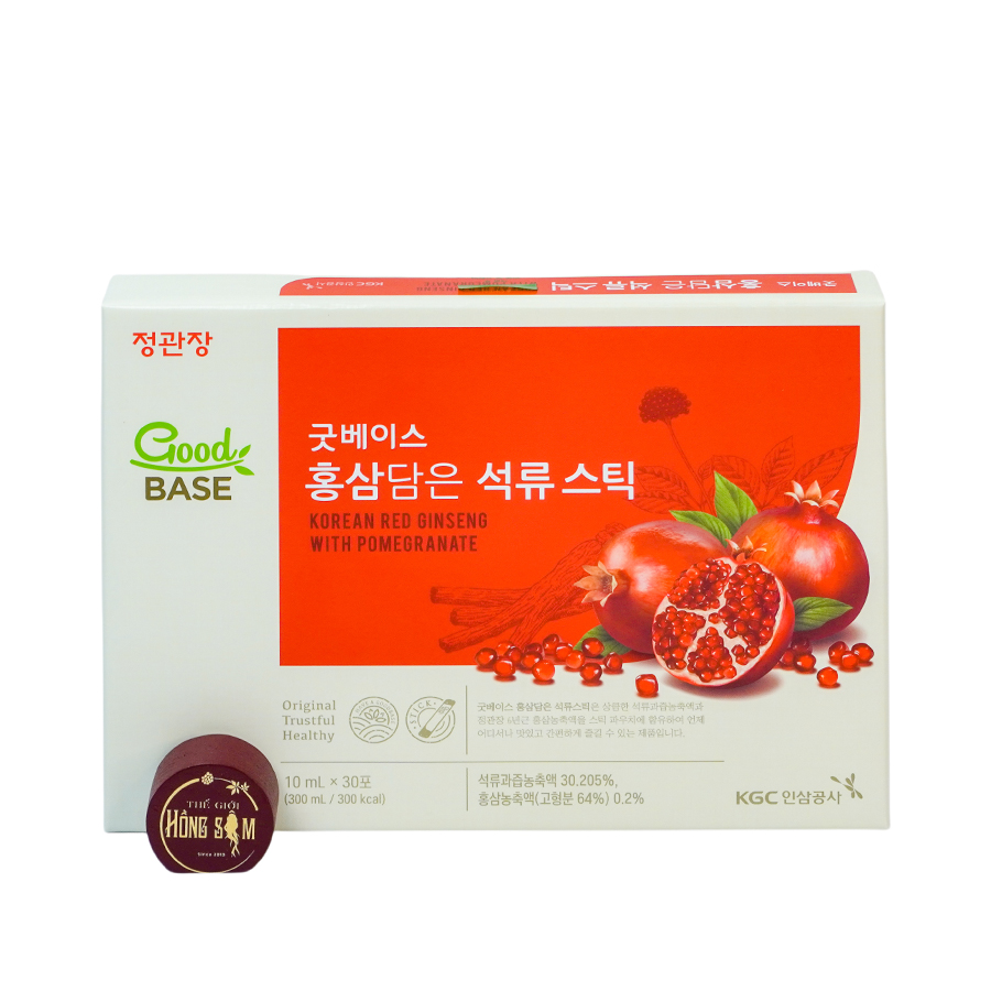 Nước Hồng Sâm KGC Goodbase Vị Lựu Đỏ Hộp 30 Gói x 10ml