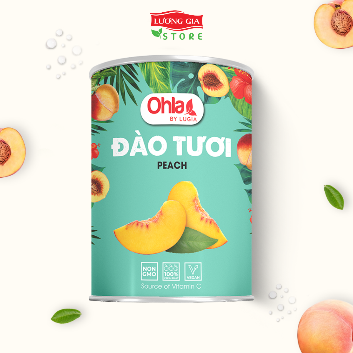 Trái cây tươi đóng lon Ohla 950g - Đào