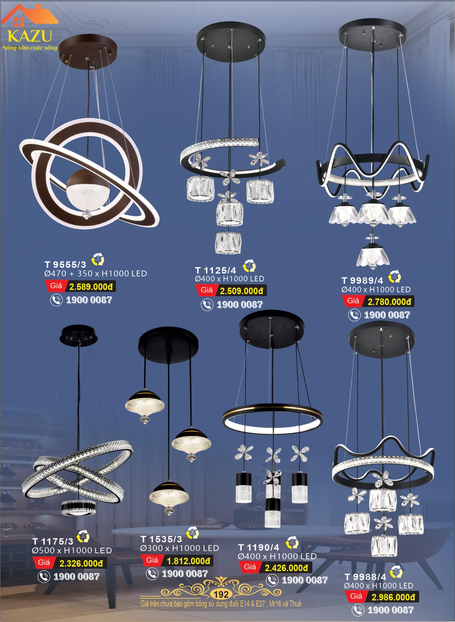 Đèn thả cao cấp Kazu - 20 – TỔNG KHO THIẾT BỊ SÀI GÒN XANH
