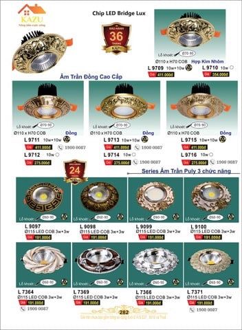 Đèn âm trần đồng cao cấp - L9711 / L9712 – Tổng kho thiết bị Sài Gòn Xanh