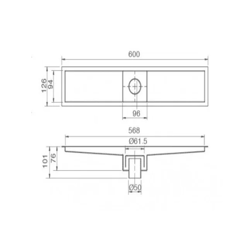 Phễu Thoát Sàn INAX PBFV-600 Loại Dài 60cm