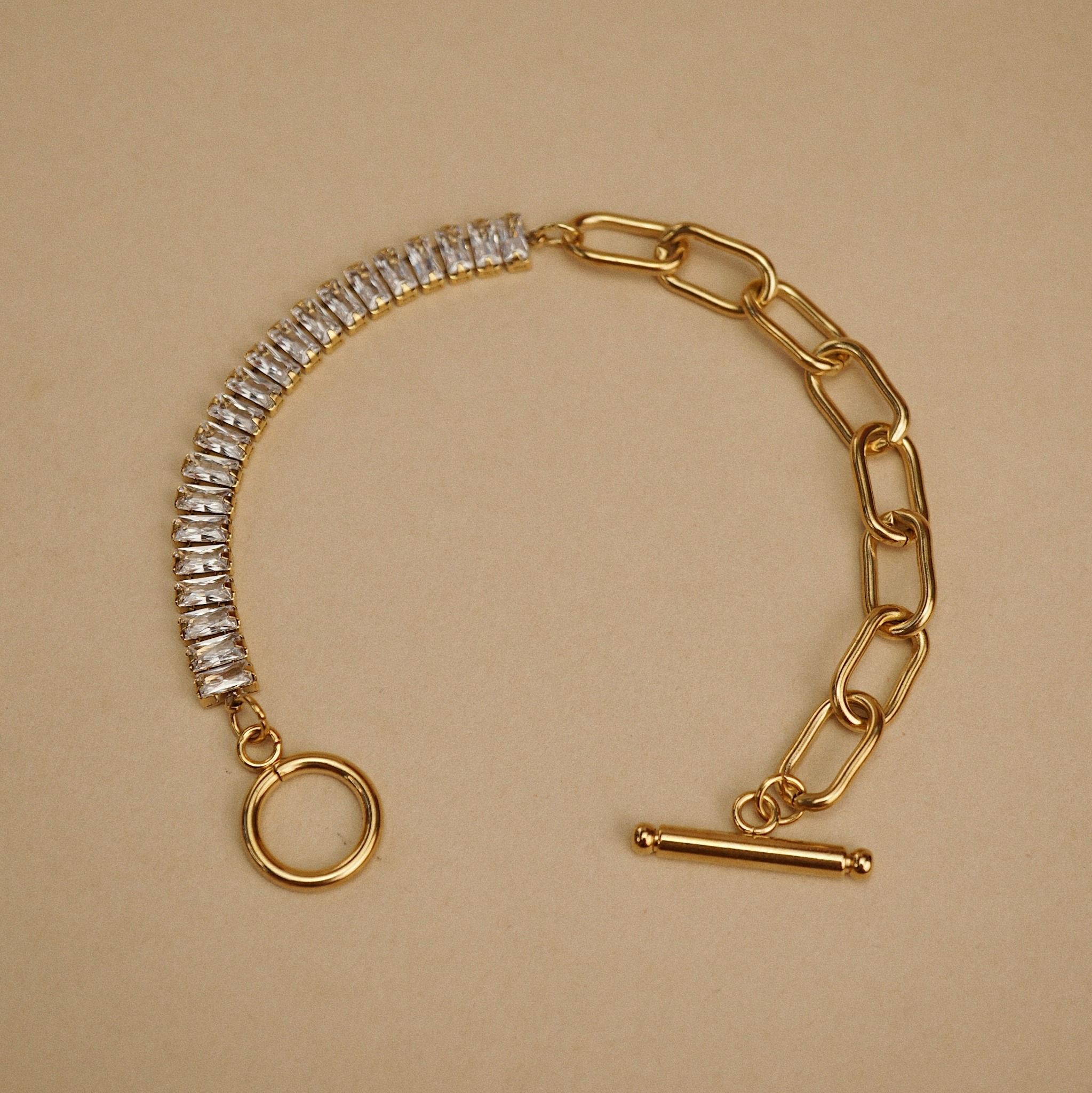 HALF TENNIS LINK CHAIN BRACELET L I T H E R A P Y