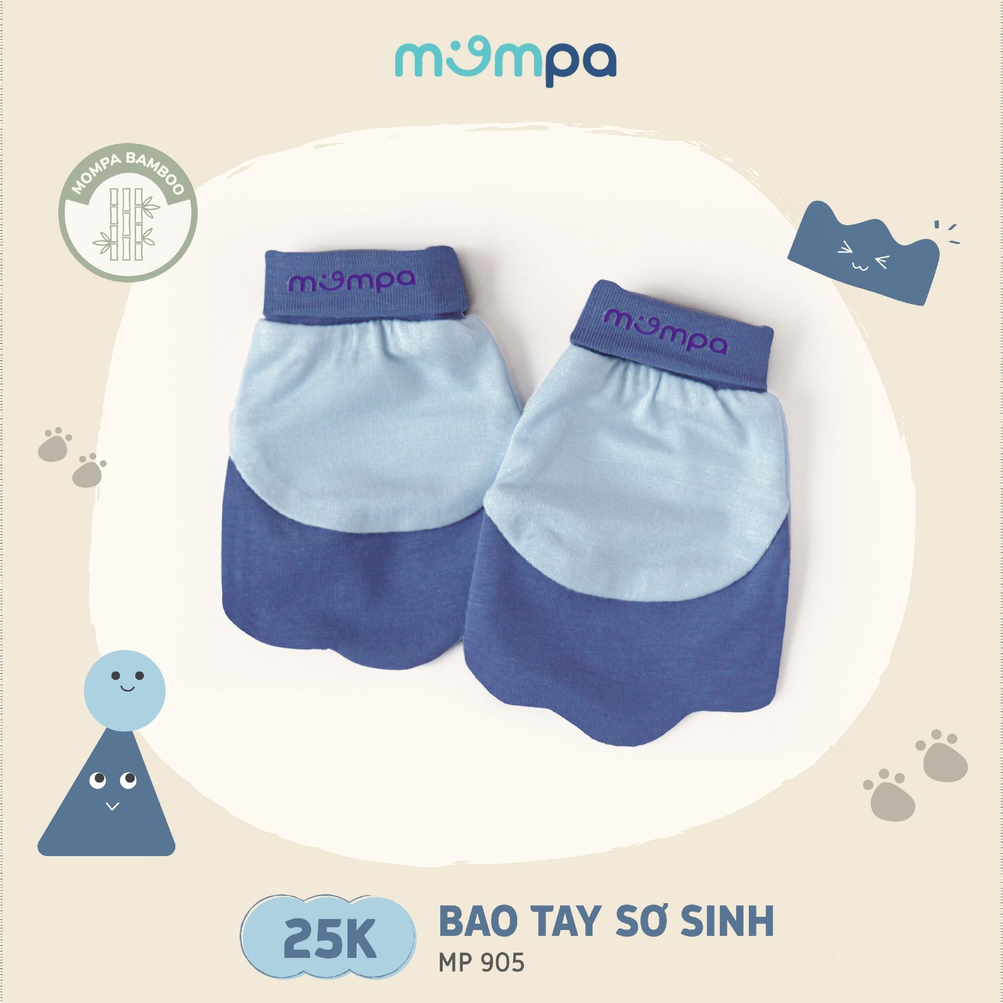 Bao tay sơ sinh bamboo - mompa