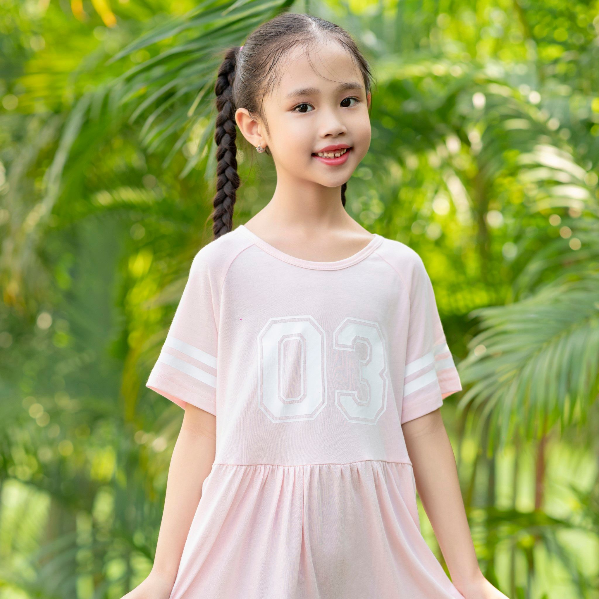 Váy Liền Thân Bé Gái LIZARD Thiết Kế Hai Tầng Bồng Bềnh DR081