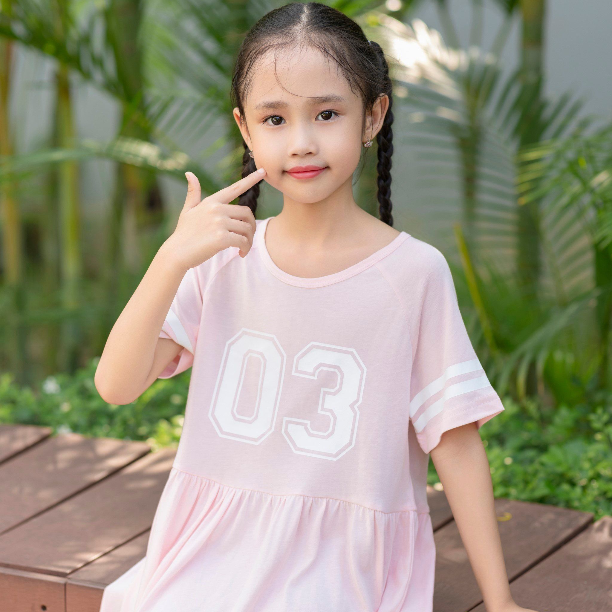 Váy Liền Thân Bé Gái LIZARD Thiết Kế Hai Tầng Bồng Bềnh DR081